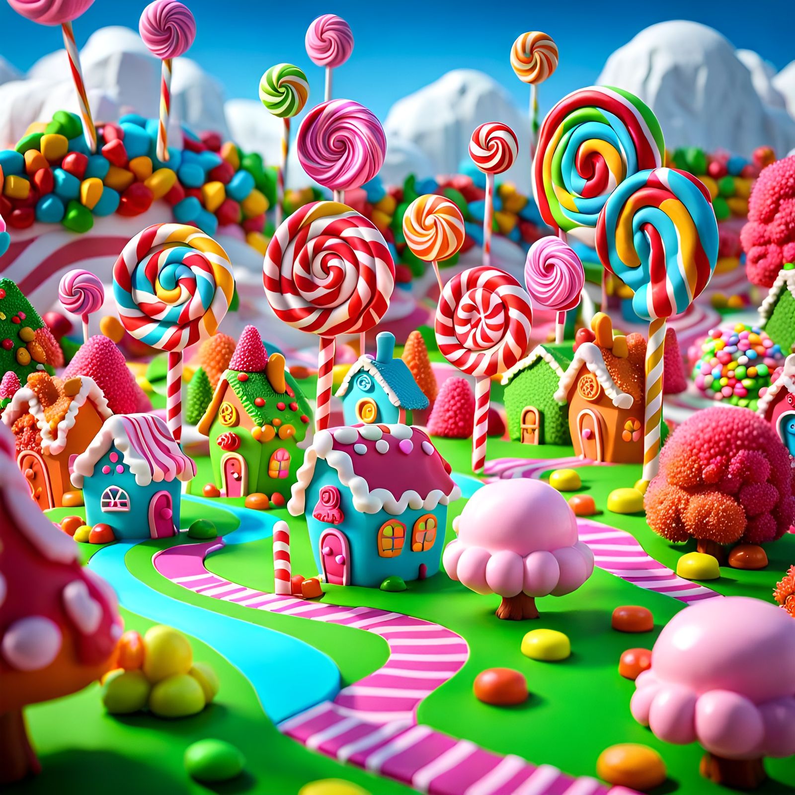 Candy Village - AI Generated Artwork - NightCafe Creator