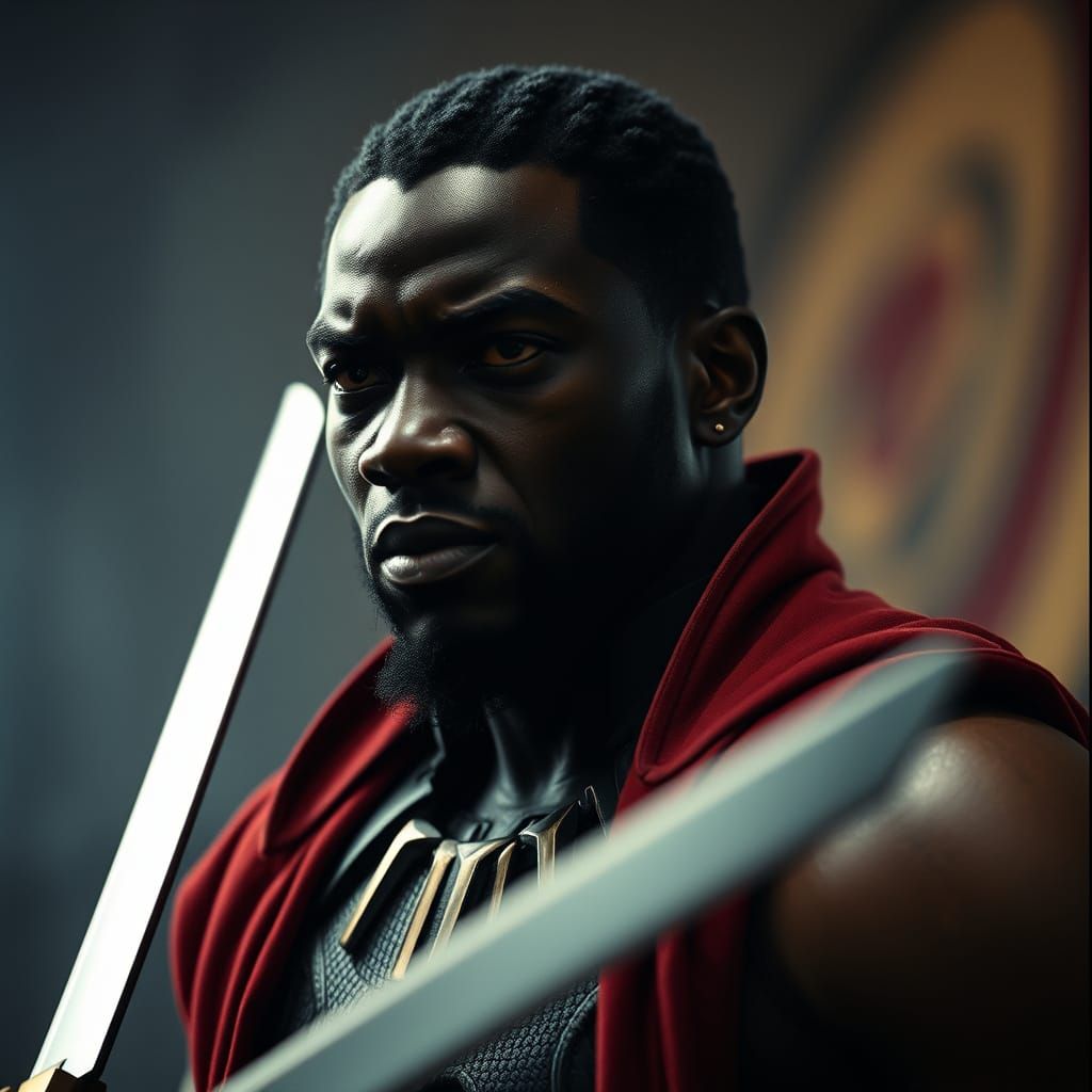 Erik Killmonger as a Cinematic Film Still - AI Art