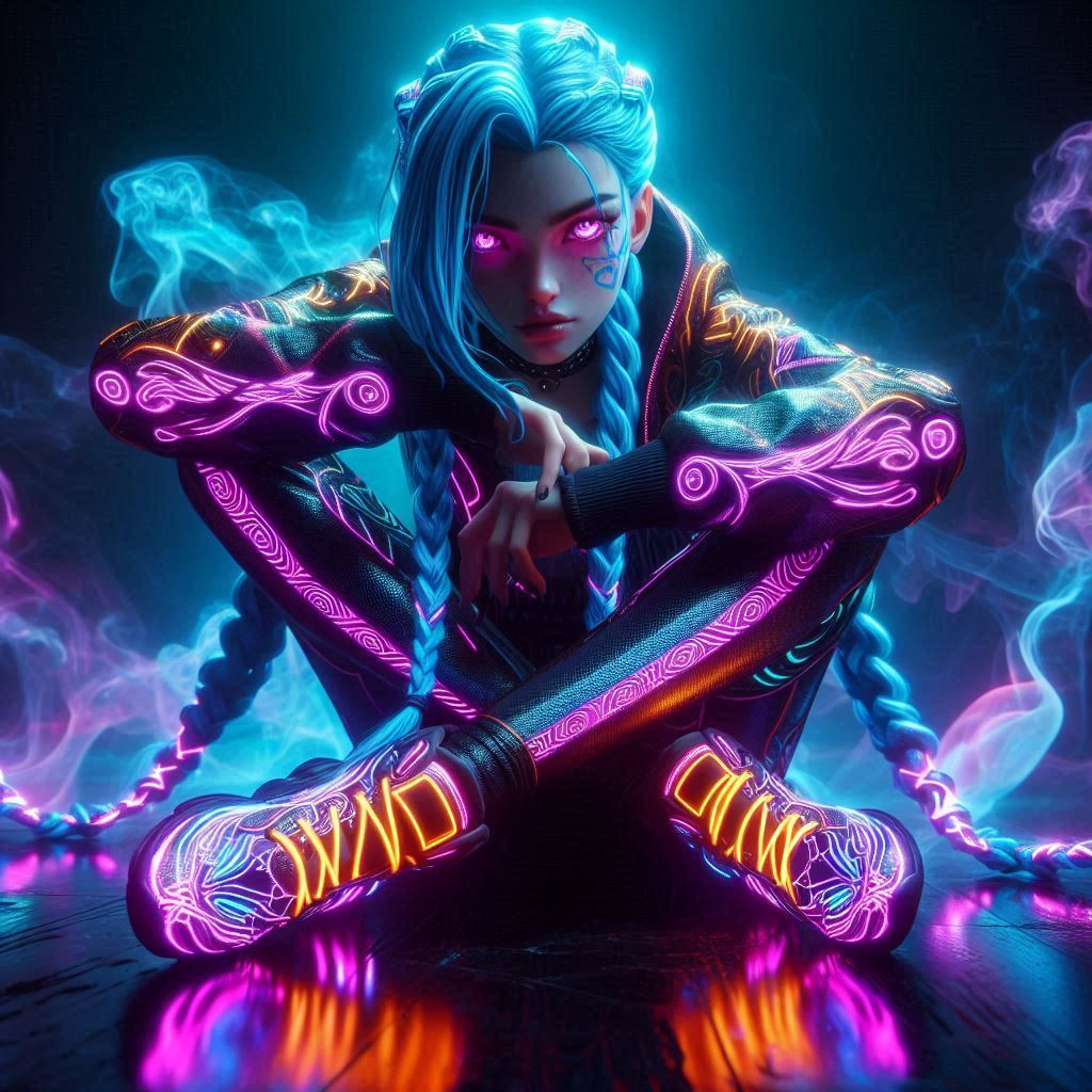 Neon Jinx ♥ x) - AI Generated Artwork - NightCafe Creator