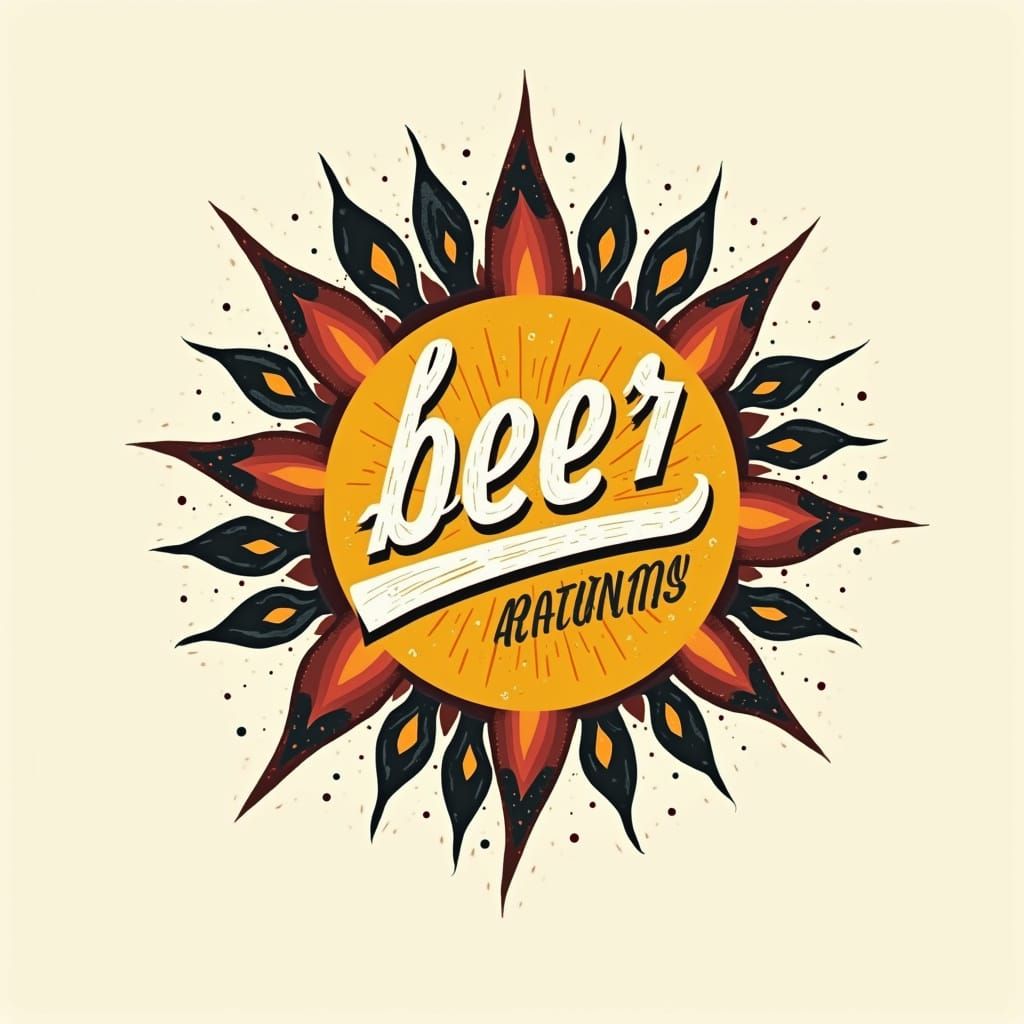 Catchy Indian Beer Factory Logo in Vibrant Colors - AI Art