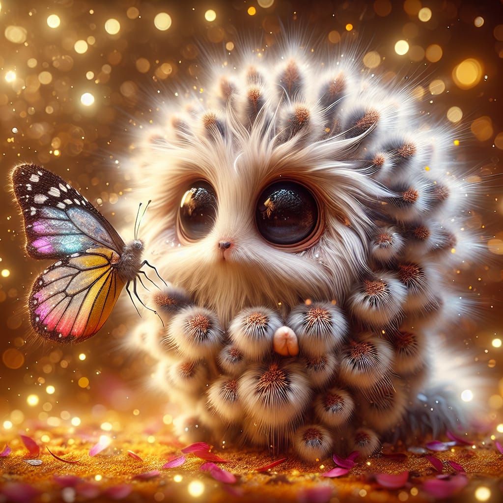 Imagine an adorable tiny creature made out of dandy-lion seeds with ...