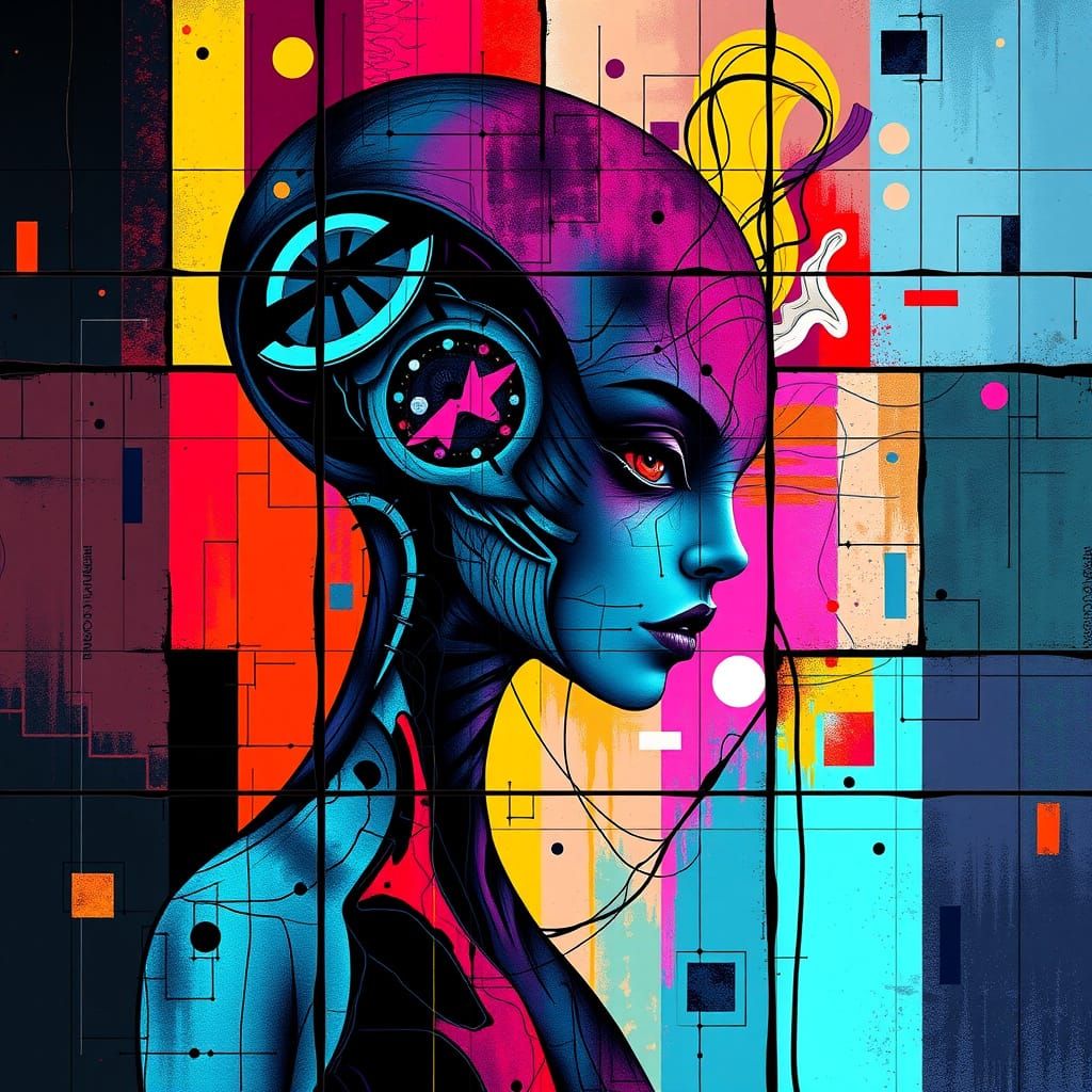 abstract cubism alien... - abstract cubism alien...