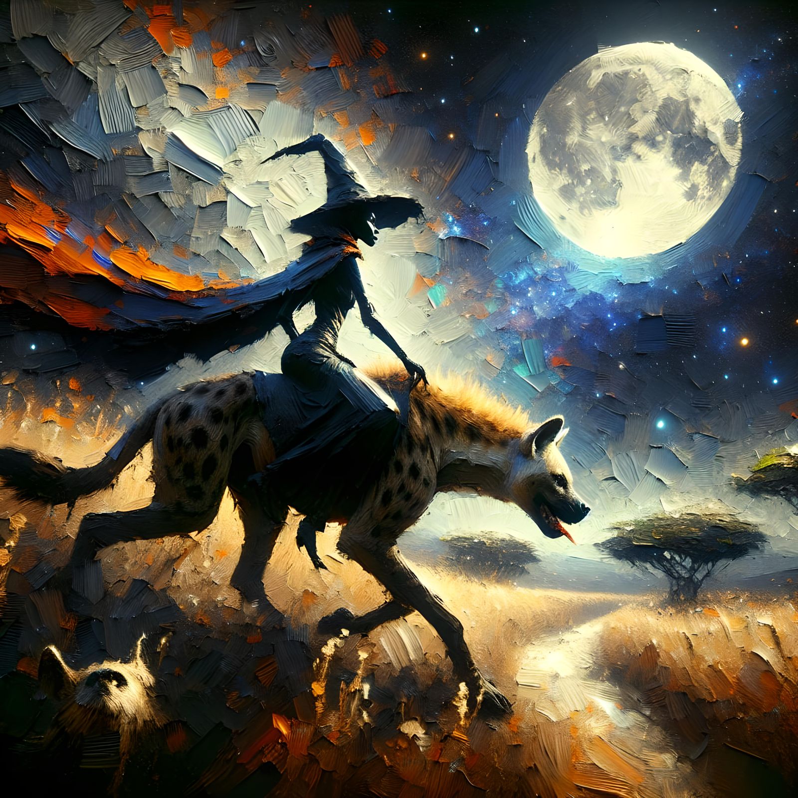 African Witch Riding On Her Hyena! - AI Generated Artwork - NightCafe ...