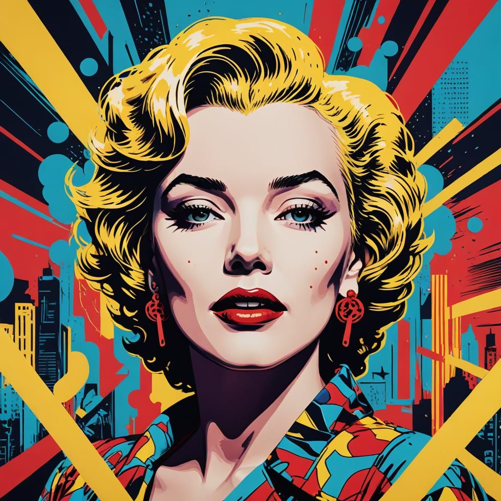Create a vibrant and bold pop art-inspired image using iconic, everyday ...