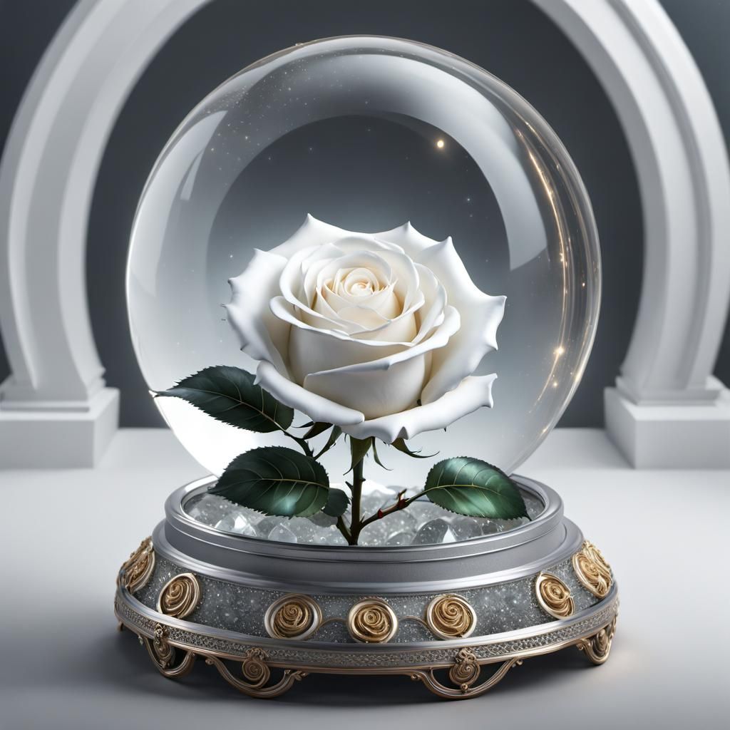 Majestic White Rose - AI Generated Artwork - NightCafe Creator