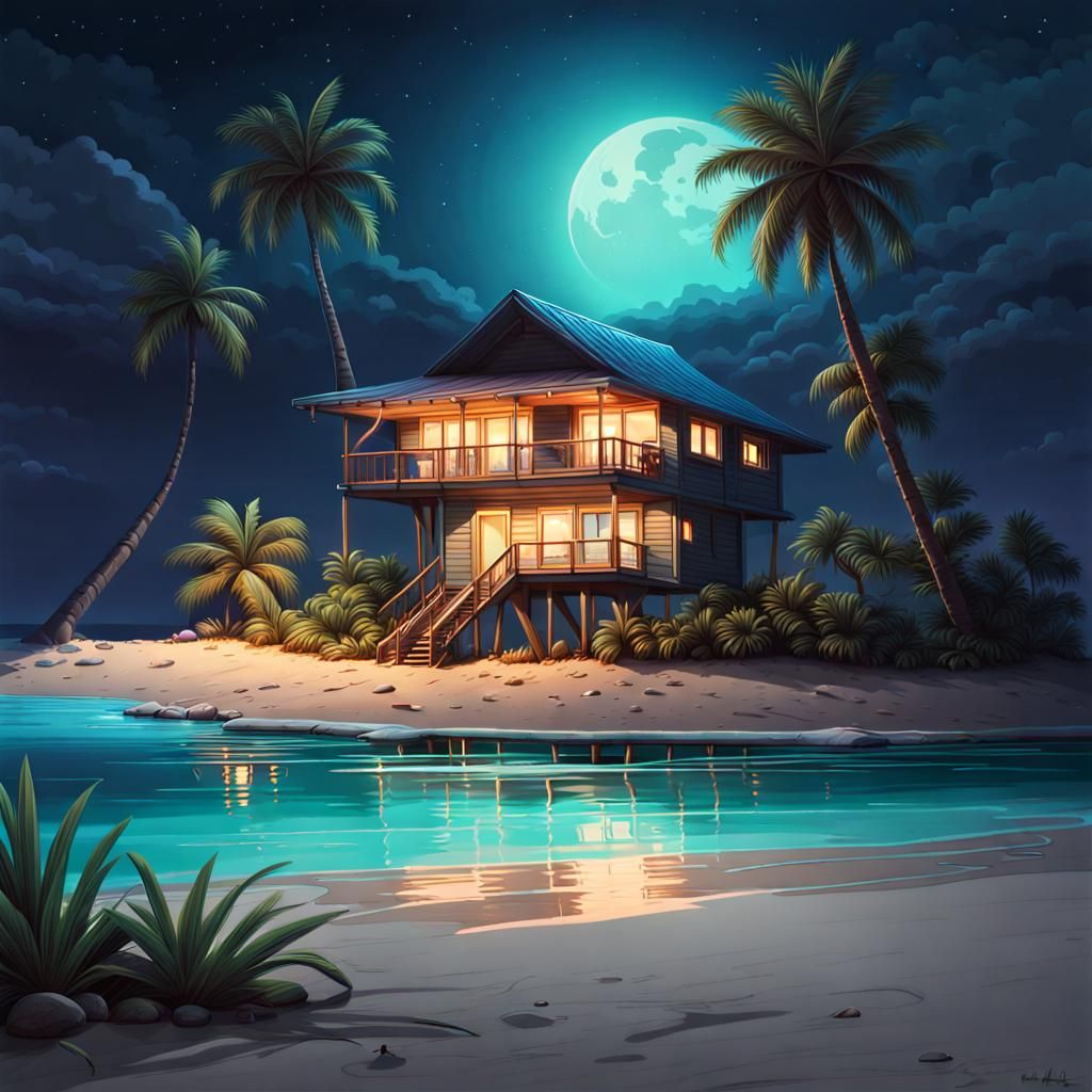 Tropical nights - AI Generated Artwork - NightCafe Creator