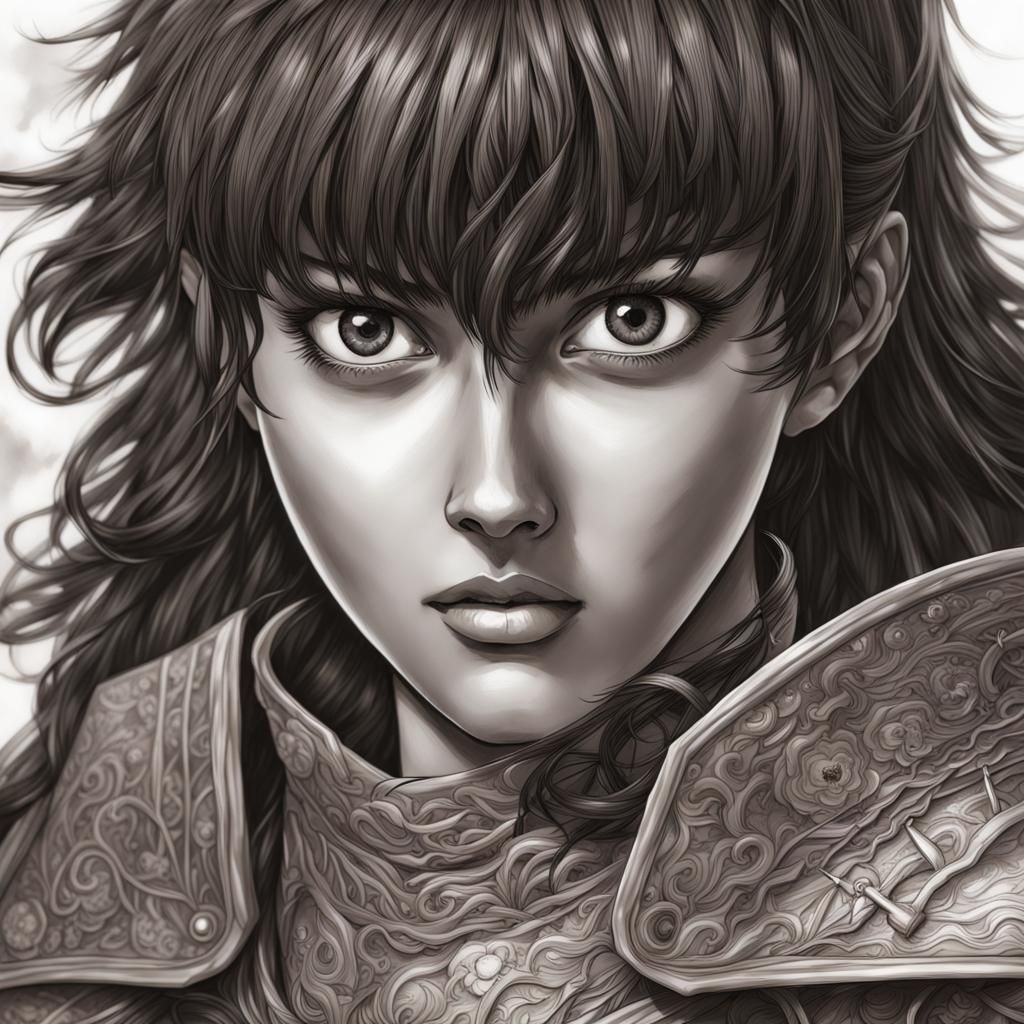 Photorealistic Anime art of casca from berserk, brown skin, 8k ...