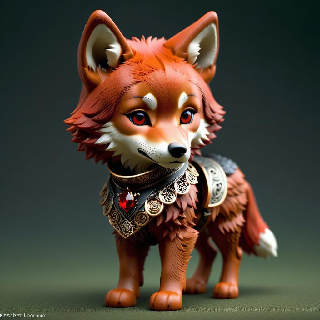 Red Wolf Whimsy - AI Generated Artwork - NightCafe Creator