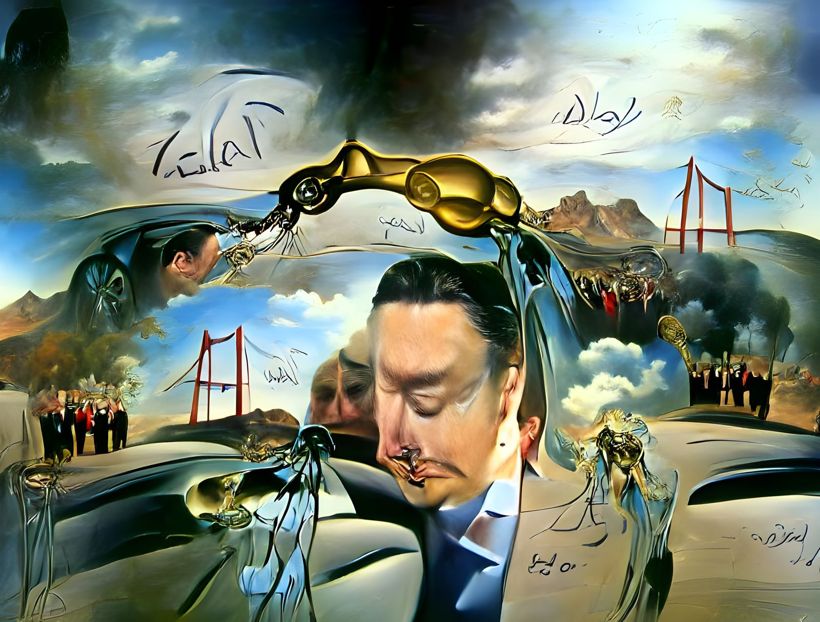 Tesla CEO Bids Farewell to Politics in Dali-Inspir... - AI Art