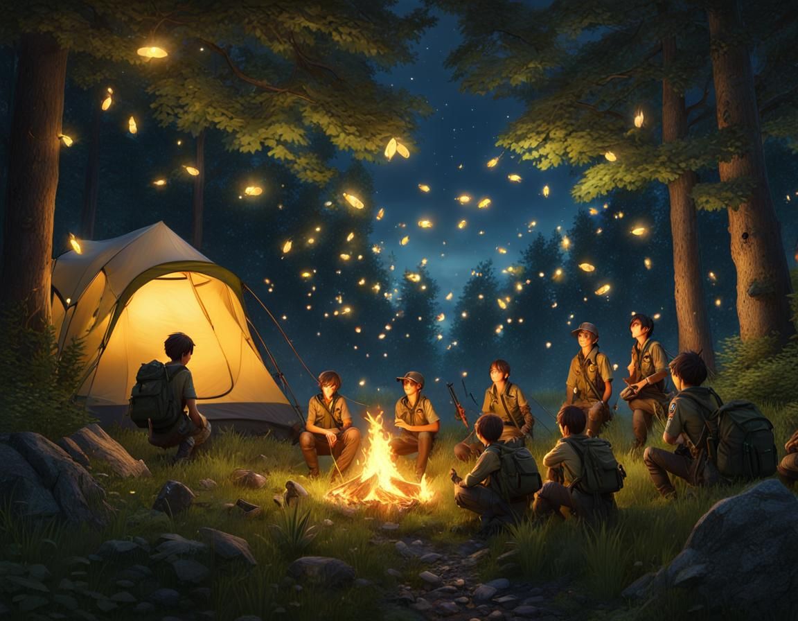 Firefly Camp - AI Generated Artwork - NightCafe Creator