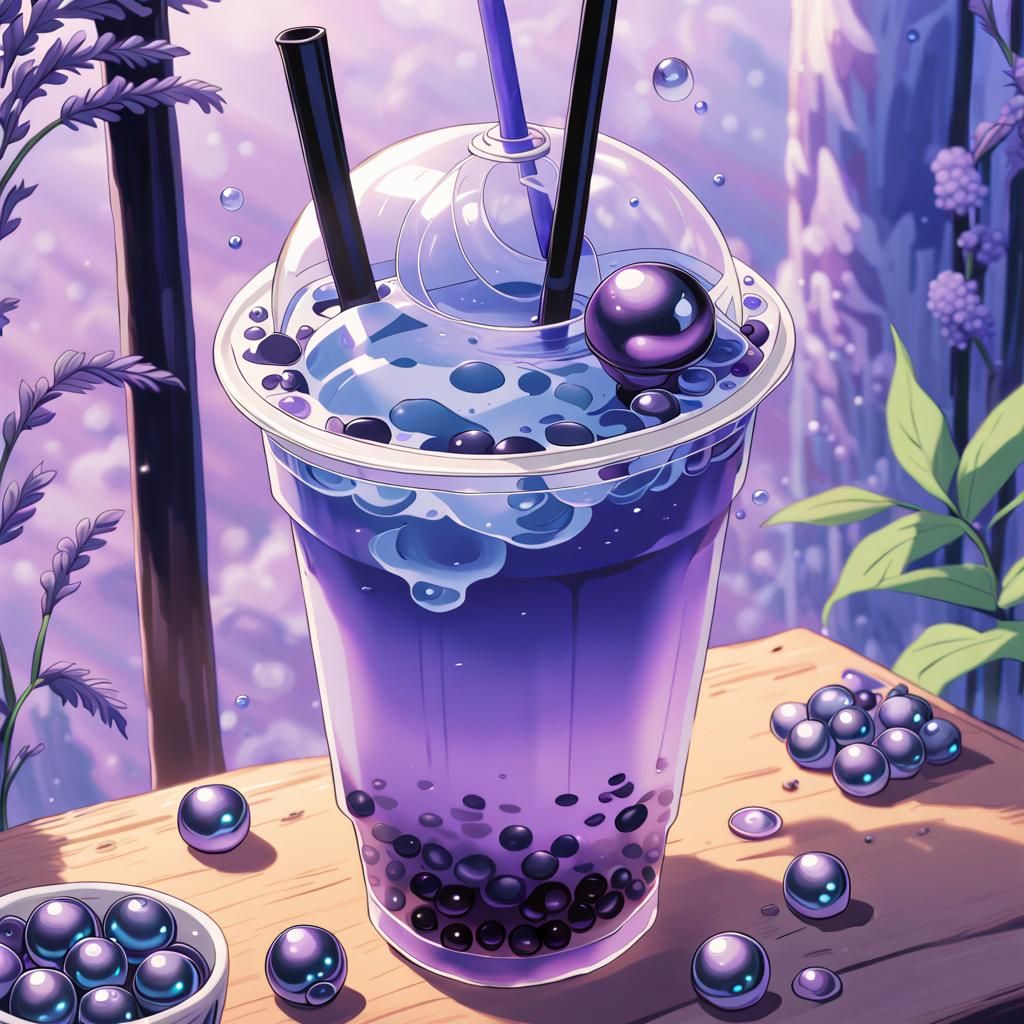 Beautiful Purple Anime Bubble Tea - AI Generated Artwork - NightCafe ...