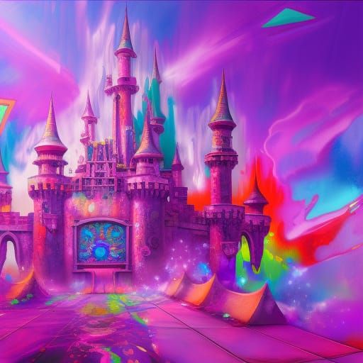 Psychedelic Fantasy Castle - AI Generated Artwork - NightCafe Creator
