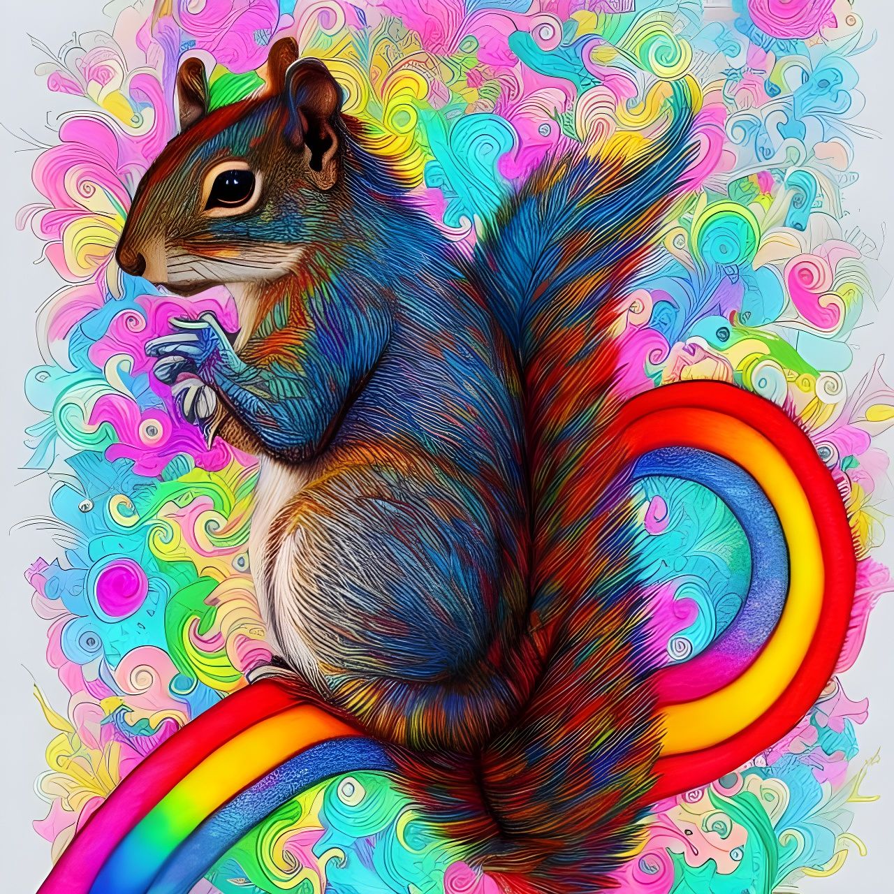 Rainbow Squirrel 3 - AI Generated Artwork - NightCafe Creator
