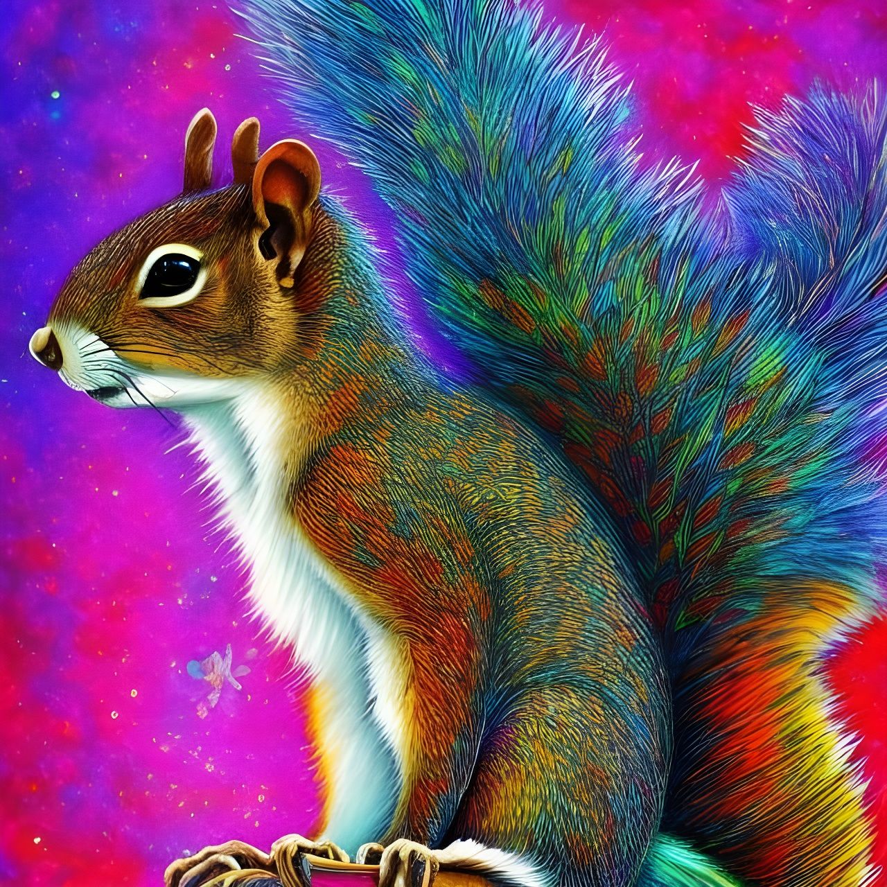 Rainbow Squirrel 1 - AI Generated Artwork - NightCafe Creator
