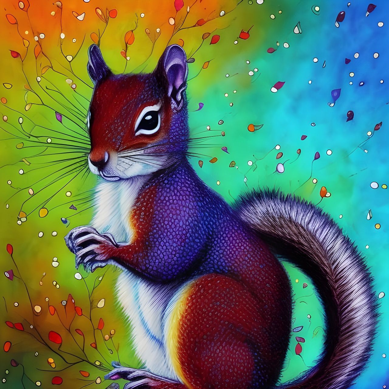 Rainbow Squirrel 4 - AI Generated Artwork - NightCafe Creator