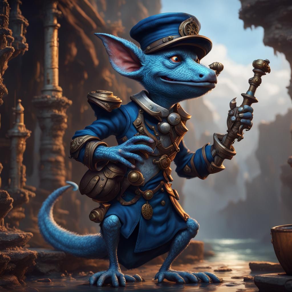 a blue kobold - AI Generated Artwork - NightCafe Creator