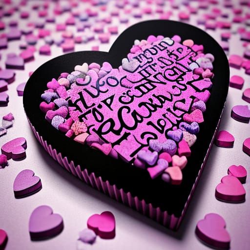 Hyper Realistic Candy Hearts in Vivid Colors - AI Art