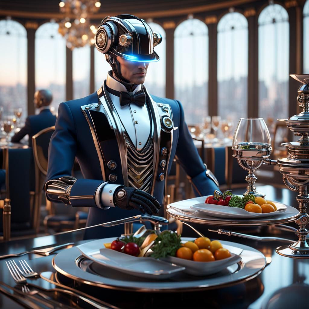 Robot Butler #6 - AI Generated Artwork - NightCafe Creator