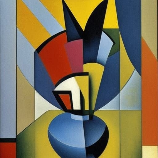 Tulips in a blue vase, cubism - AI Generated Artwork - NightCafe Creator