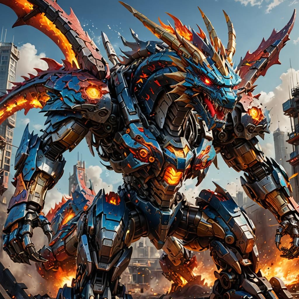 mecha dragon - AI Generated Artwork - NightCafe Creator