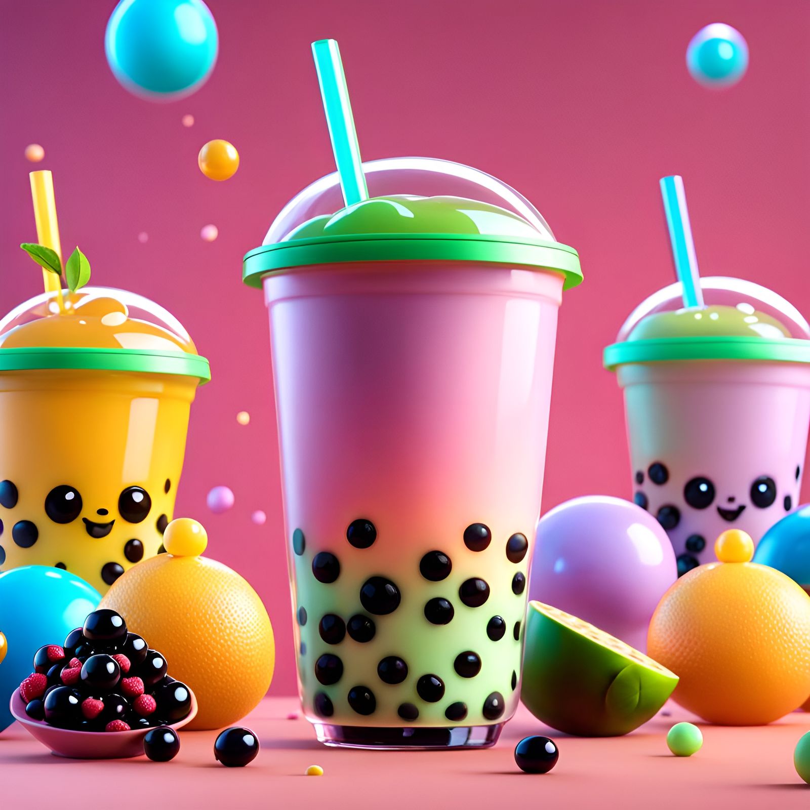 Bubble Tea Cuties #4 - AI Generated Artwork - NightCafe Creator