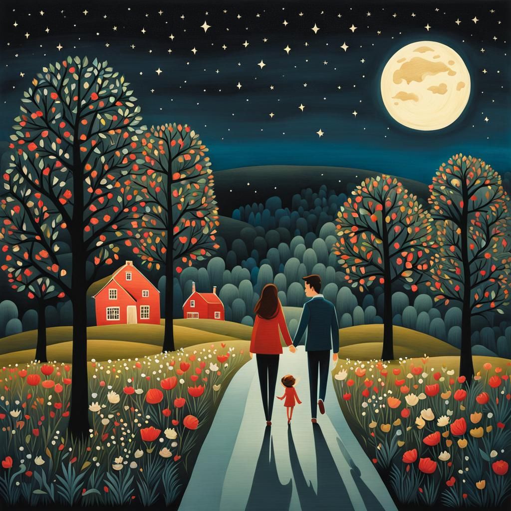 A midnight stroll - AI Generated Artwork - NightCafe Creator