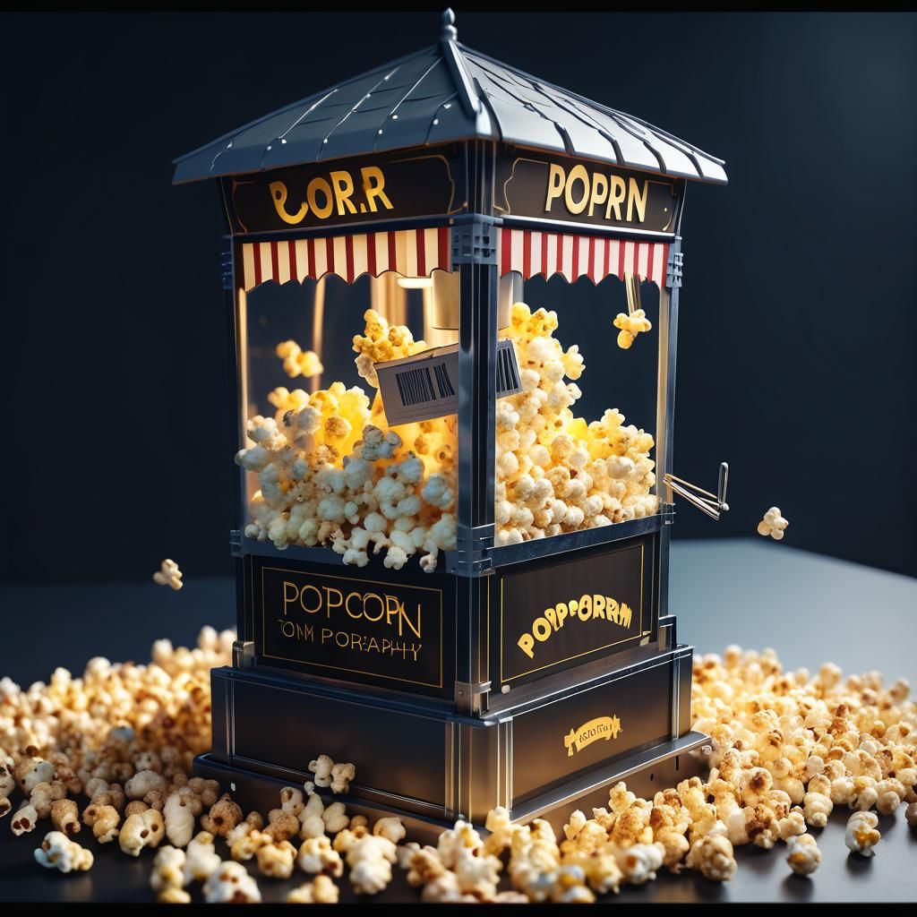 Macro photography of a popcorn tower - AI Generated Artwork - NightCafe ...