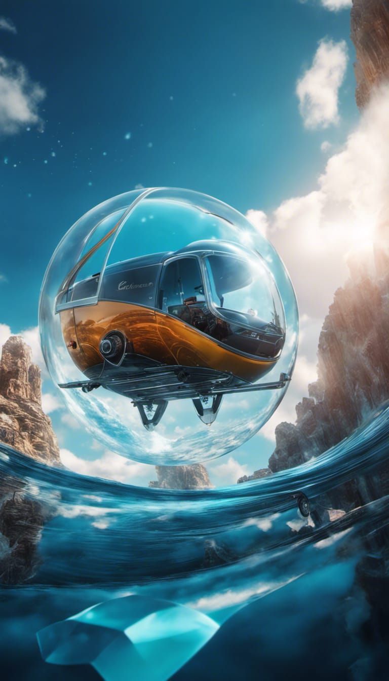 Flying Bubble Car - AI Generated Artwork - NightCafe Creator
