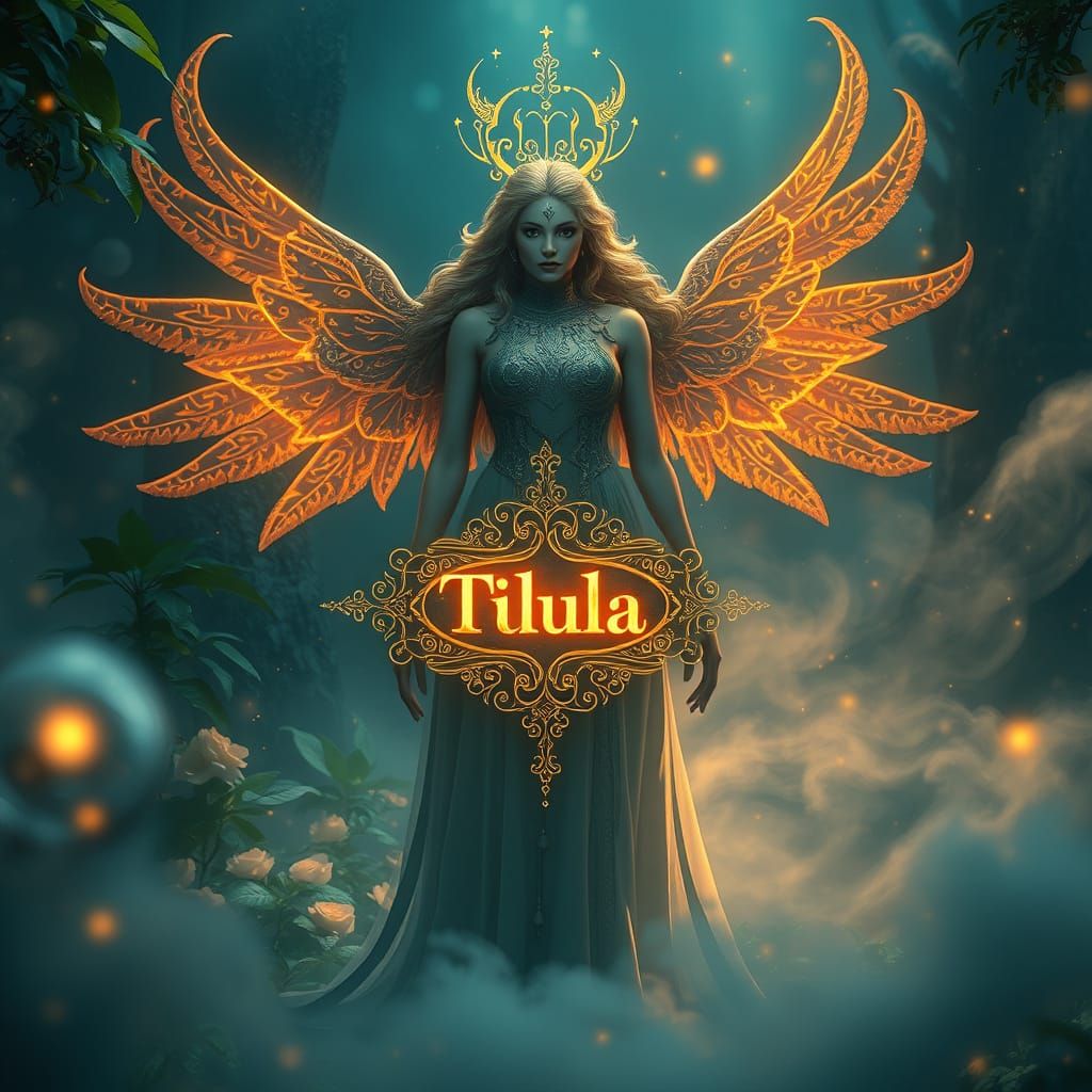 Rain Phoenix Tilla name tag - Mystical Being in Whimsical La...