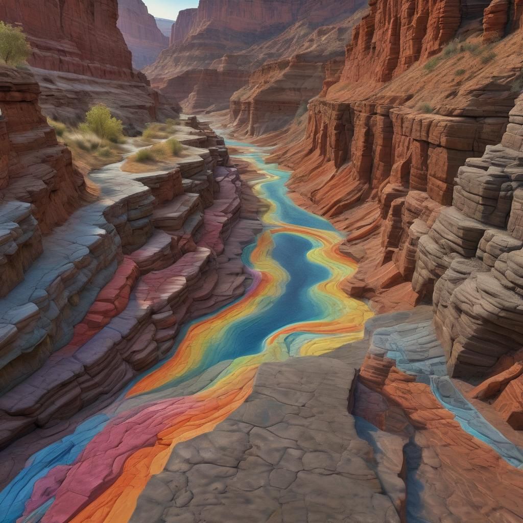 Painted canyon - AI Generated Artwork - NightCafe Creator