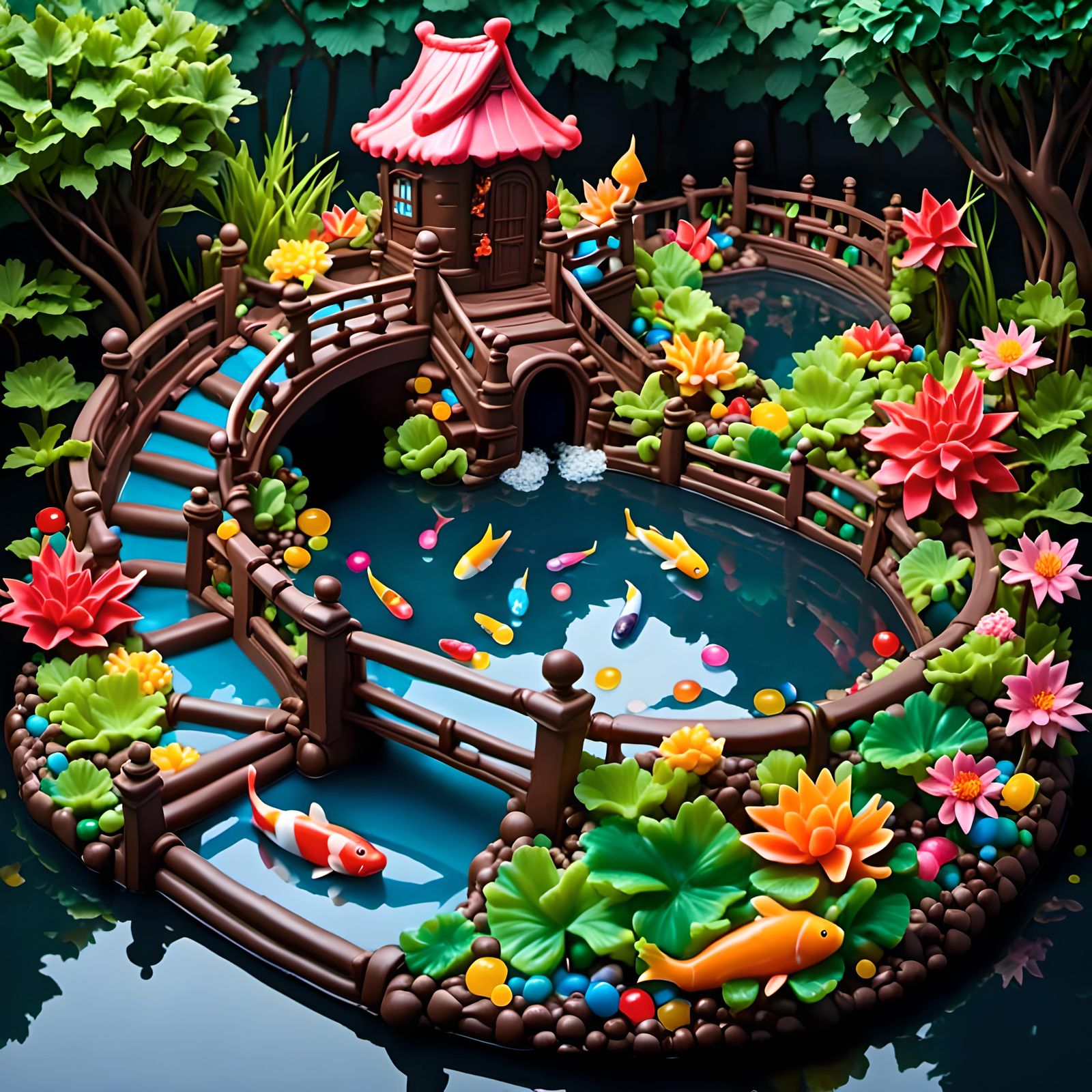 Candy Koi Pond - AI Generated Artwork - NightCafe Creator