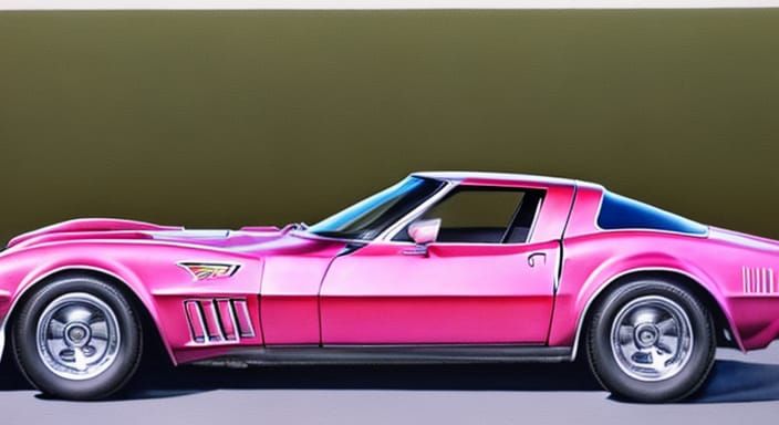 Pink Corvette - AI Generated Artwork - NightCafe Creator