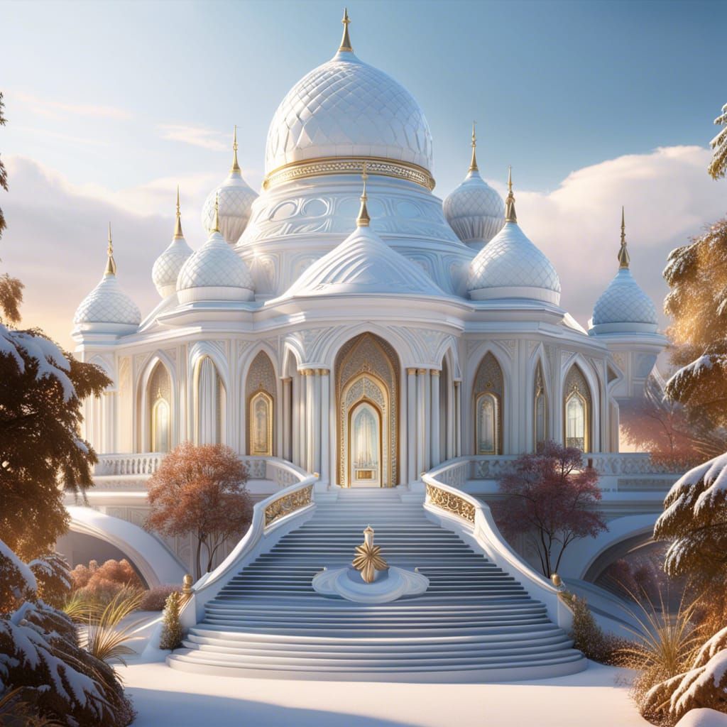 winter snow palace - AI Generated Artwork - NightCafe Creator