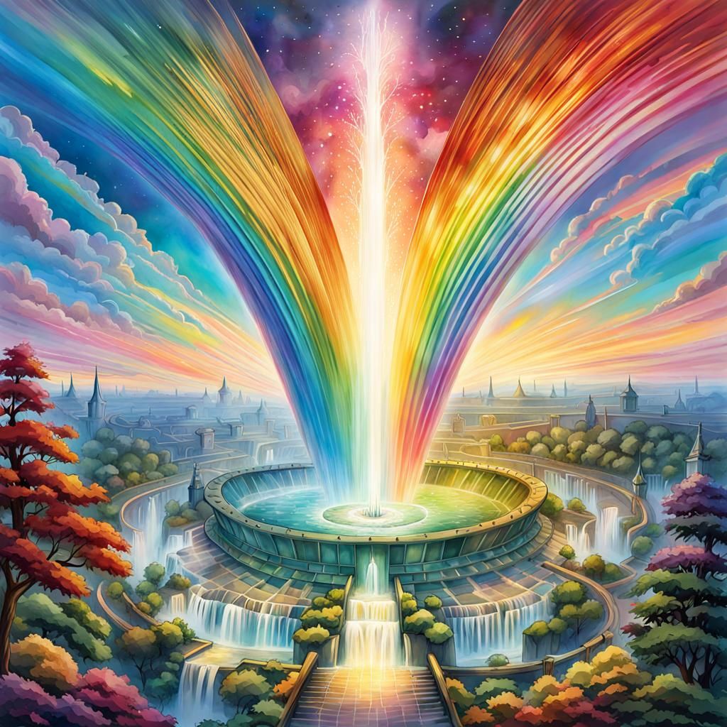 The fountain whence rainbows spring forth - AI Generated Artwork - NightCafe Creator