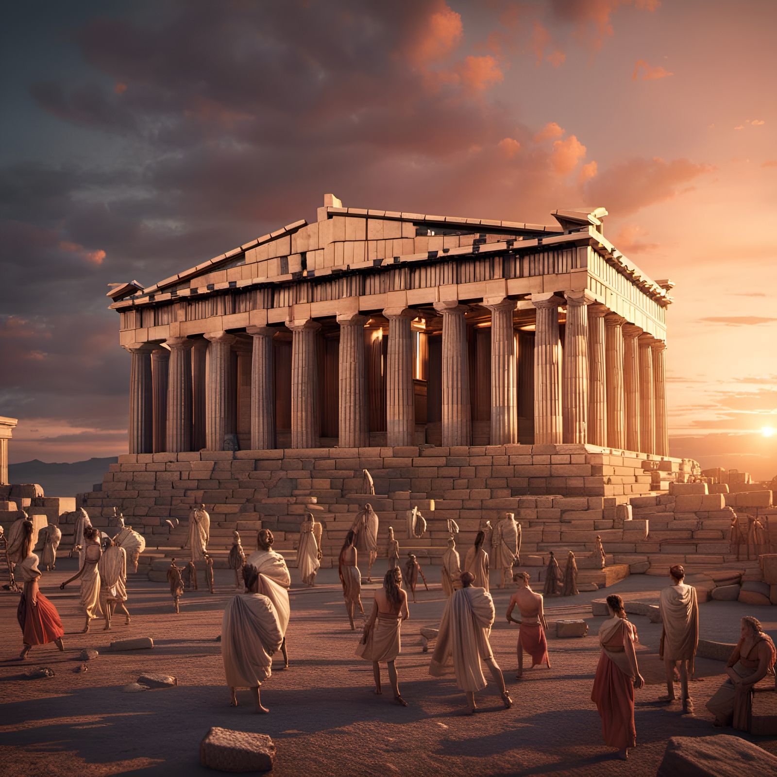 Parthenon in 447 BC. - AI Generated Artwork - NightCafe Creator