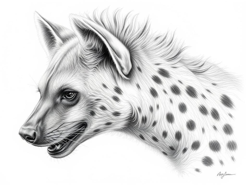 Hyper-Realistic Spotted Hyena Portrait in Dazzling... - AI Art