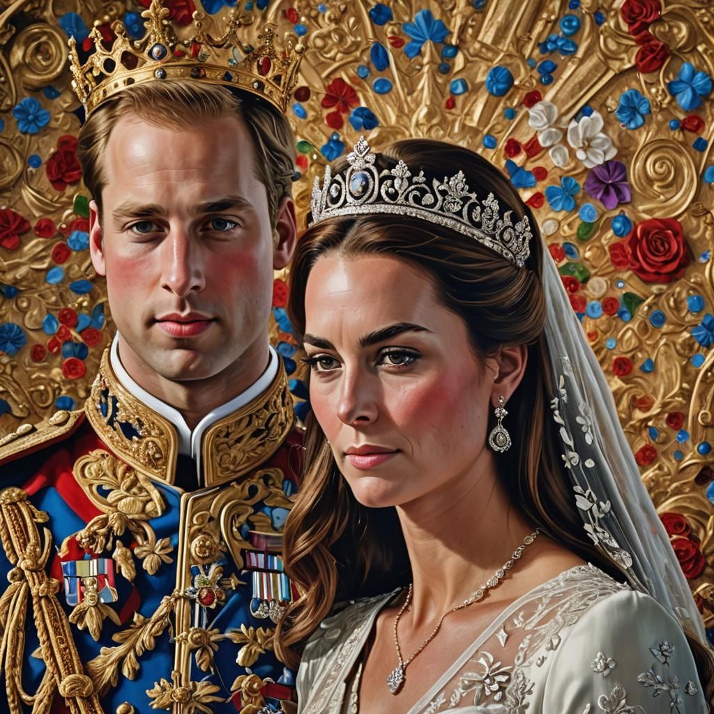 Royal Portrait of Prince William and Princess Kate as king and Queen of ...