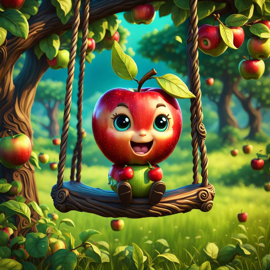 Chibi apple - AI Generated Artwork - NightCafe Creator