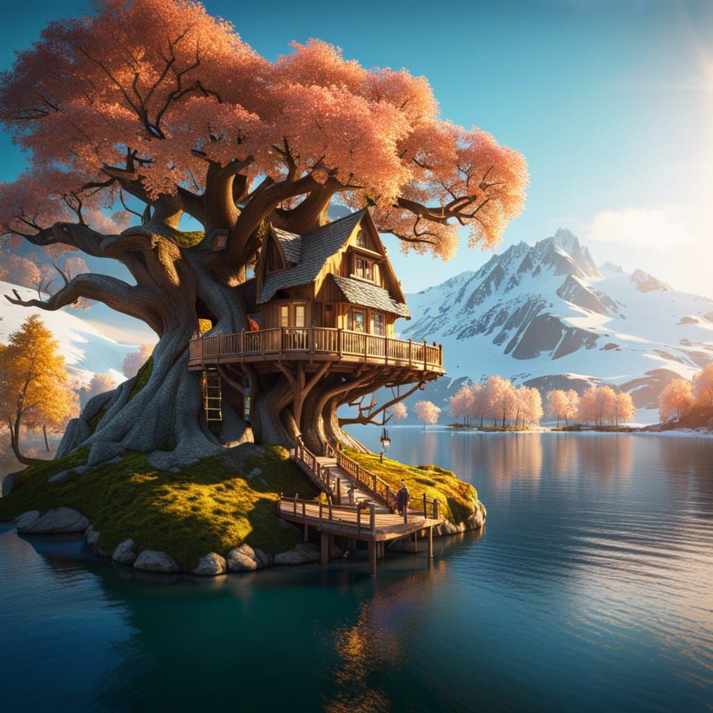Dream TreeHouse 2 - AI Generated Artwork - NightCafe Creator