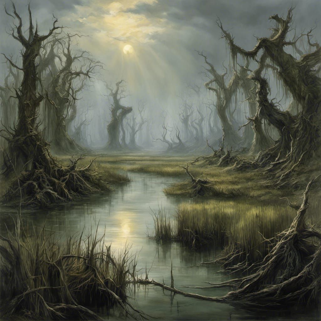 The Dead Marshes - AI Generated Artwork - NightCafe Creator