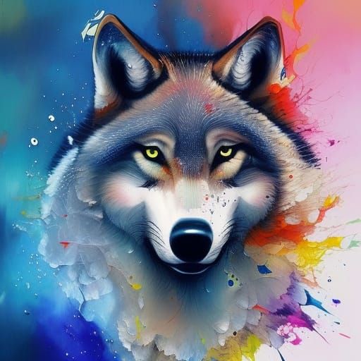 paint wolf - AI Generated Artwork - NightCafe Creator