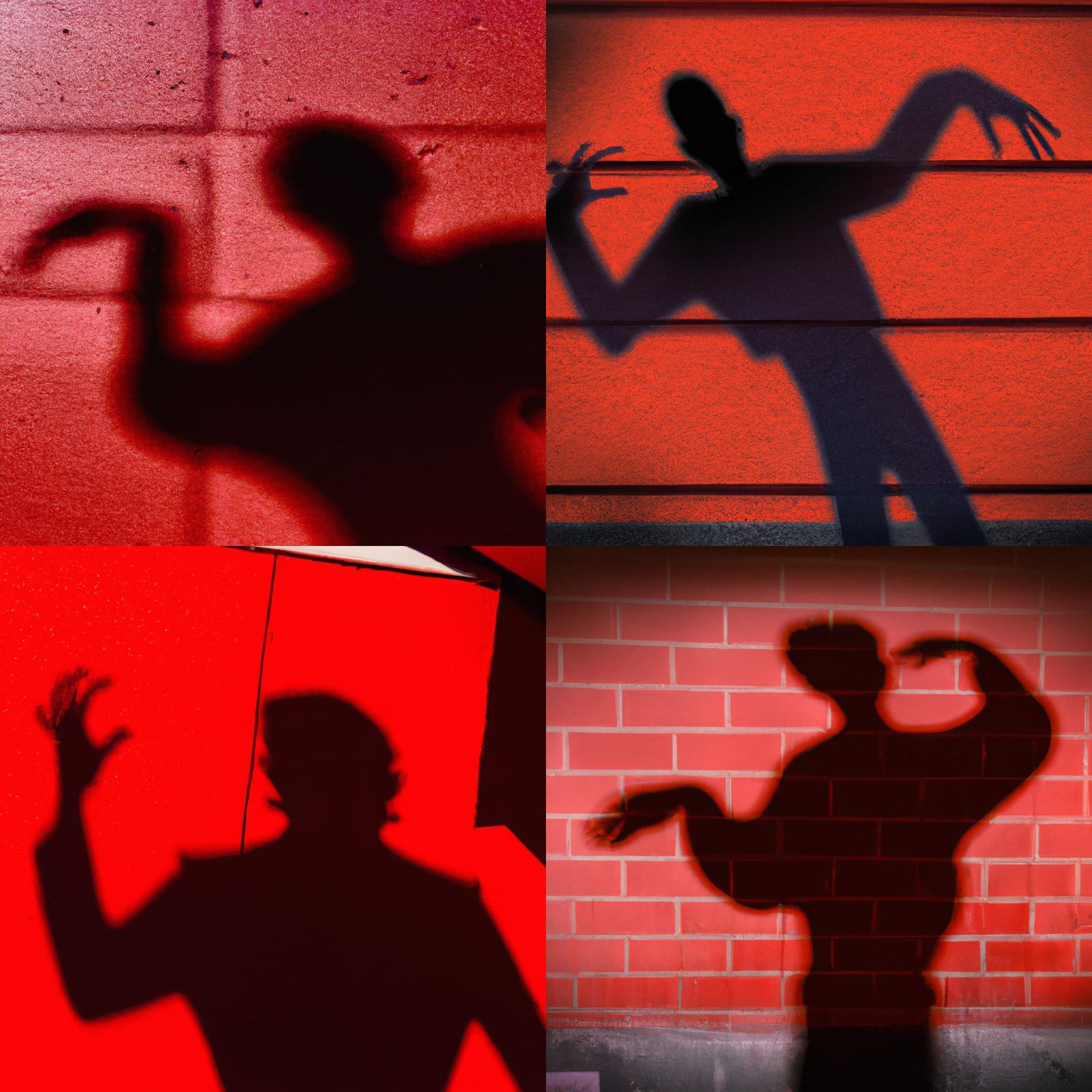 Long Shadow of a Vampire On the Wall of City Night red Moonlight ,Black ...