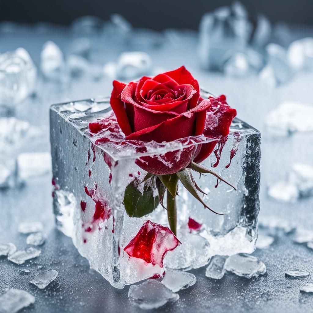 Icy Rose - AI Generated Artwork - NightCafe Creator