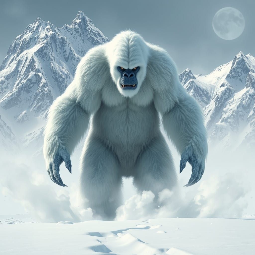 Yeti - Majestic Yeti Dominates Haunting Winter Wonderland