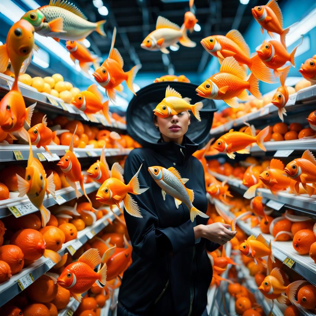 Oranges morph into goldfish, remake with Air Fish prompt by @dbfish ...
