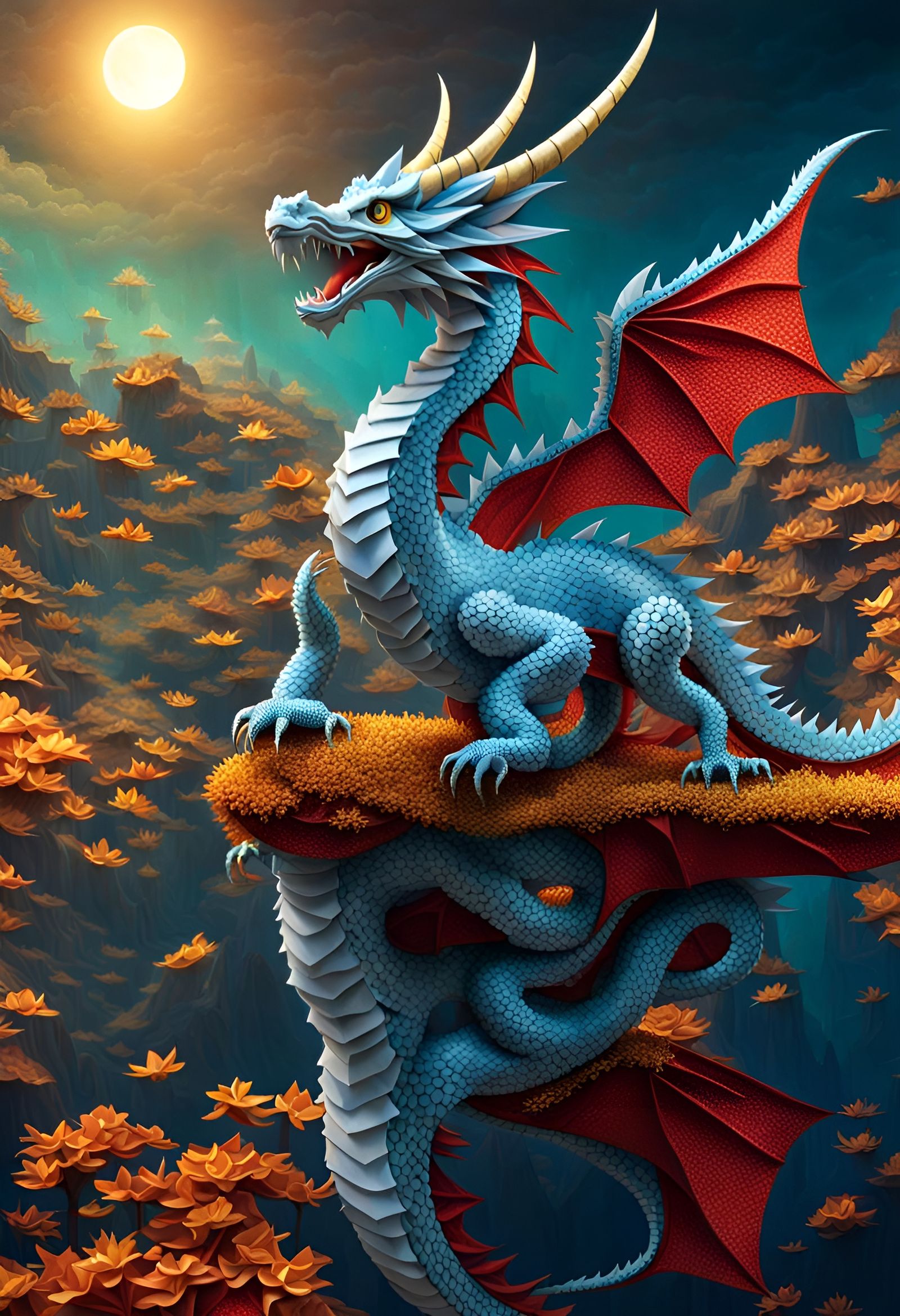 Optical Illusion Dragon - AI Generated Artwork - NightCafe Creator