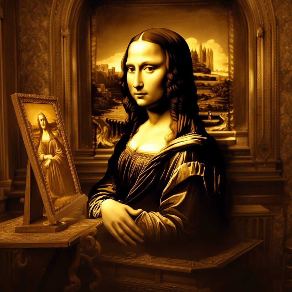 Beautiful sepia photo of Leonardo da Vinci painting Mona Lisa ...