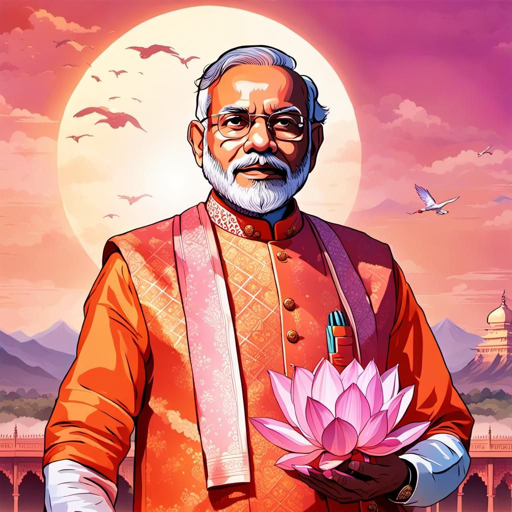 Indian Prime Minister Narendra Modi. @AloneMARLA - AI Generated Artwork ...
