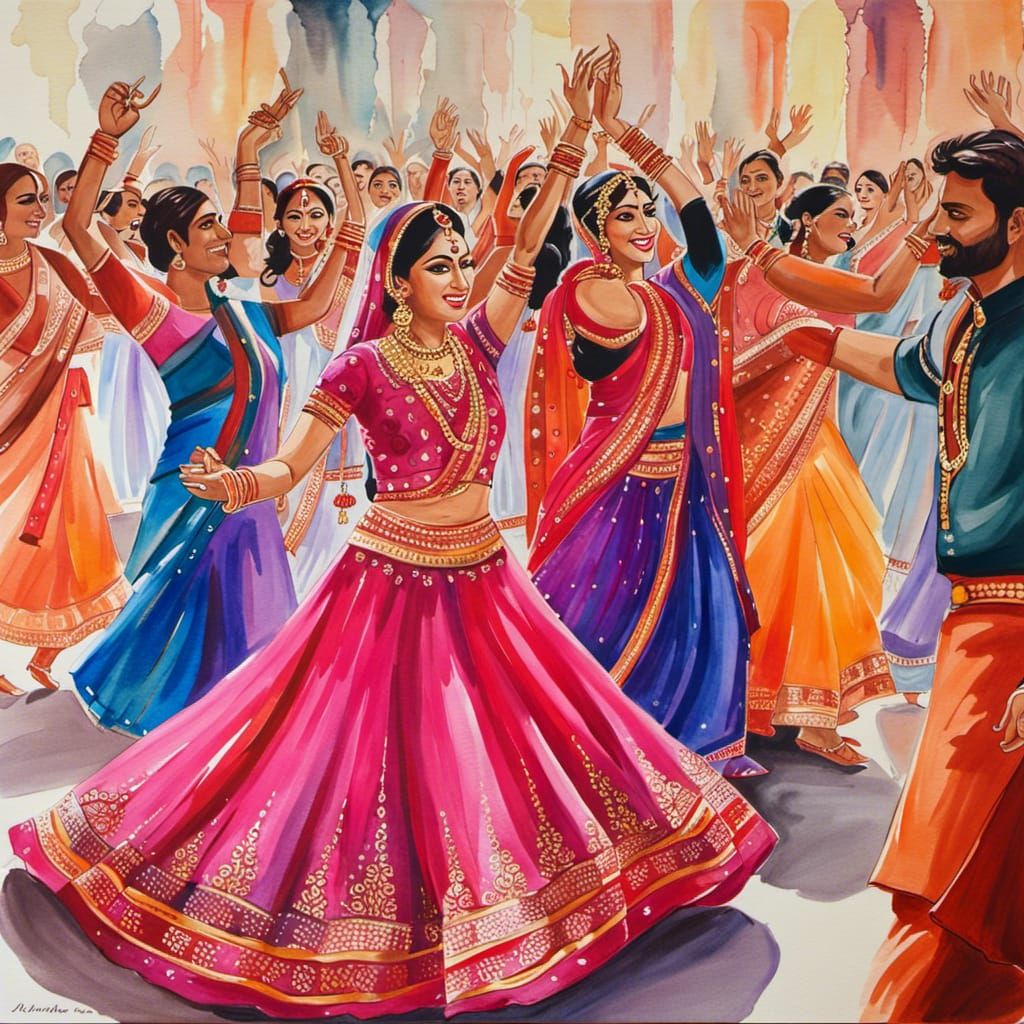 Indian wedding dance - AI Generated Artwork - NightCafe Creator