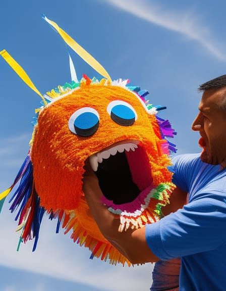 Attack of the Colorful Piñata - AI Generated Artwork - NightCafe Creator